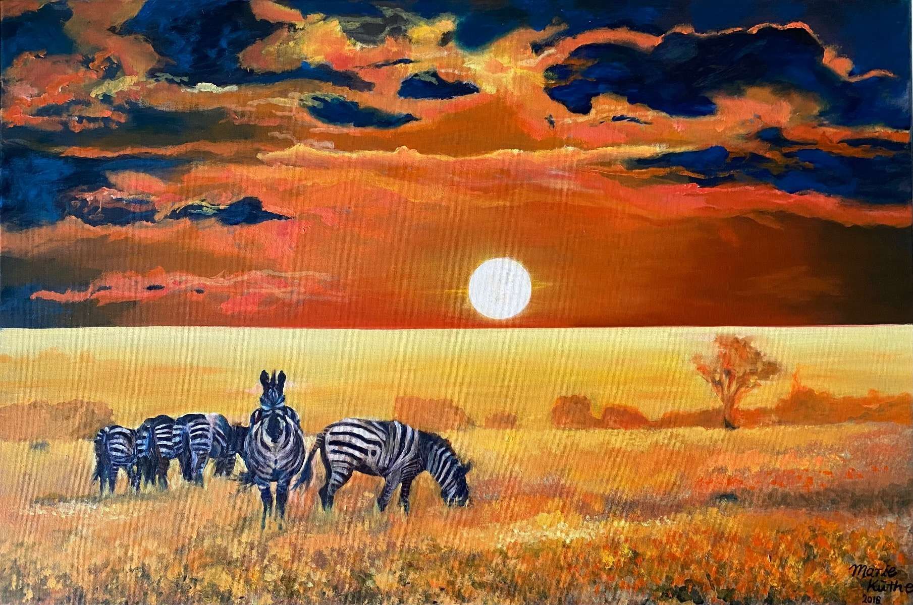 Safari bei Sonnenuntergang von Marie Küthe